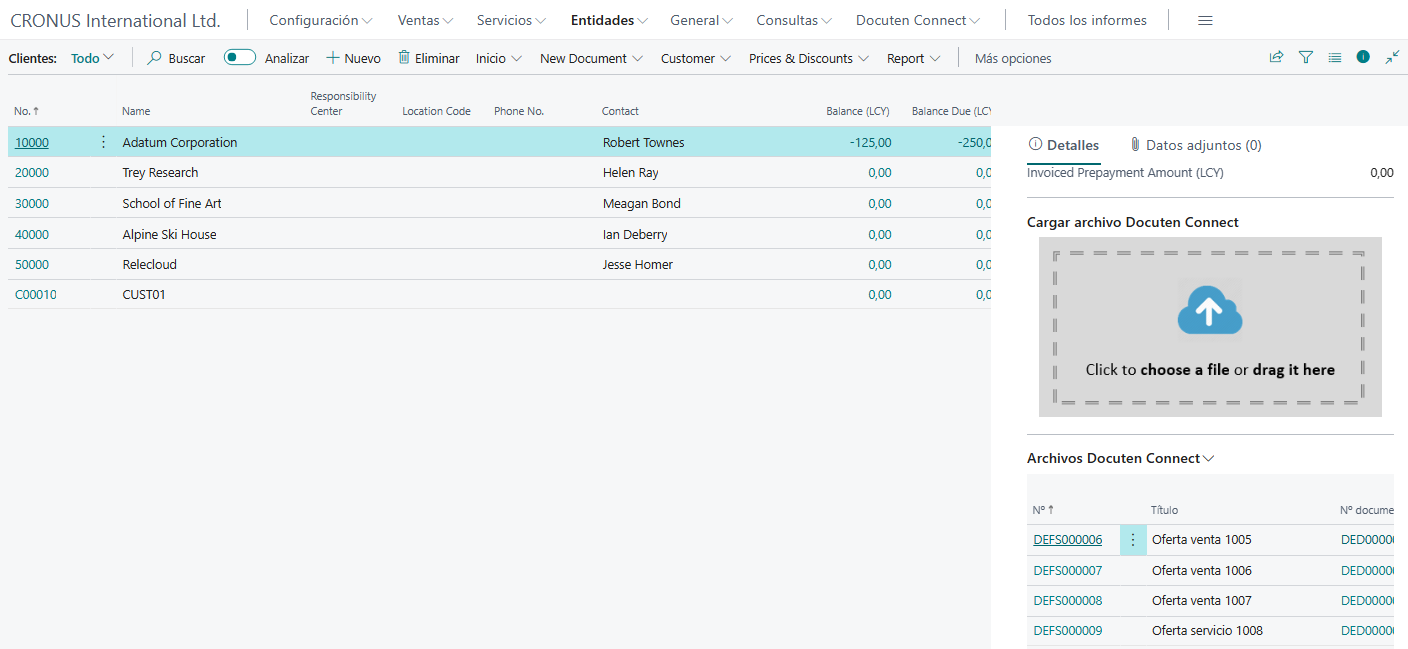 Envío de un documento importado para un cliente a Docuten - InnoQubit Docs
