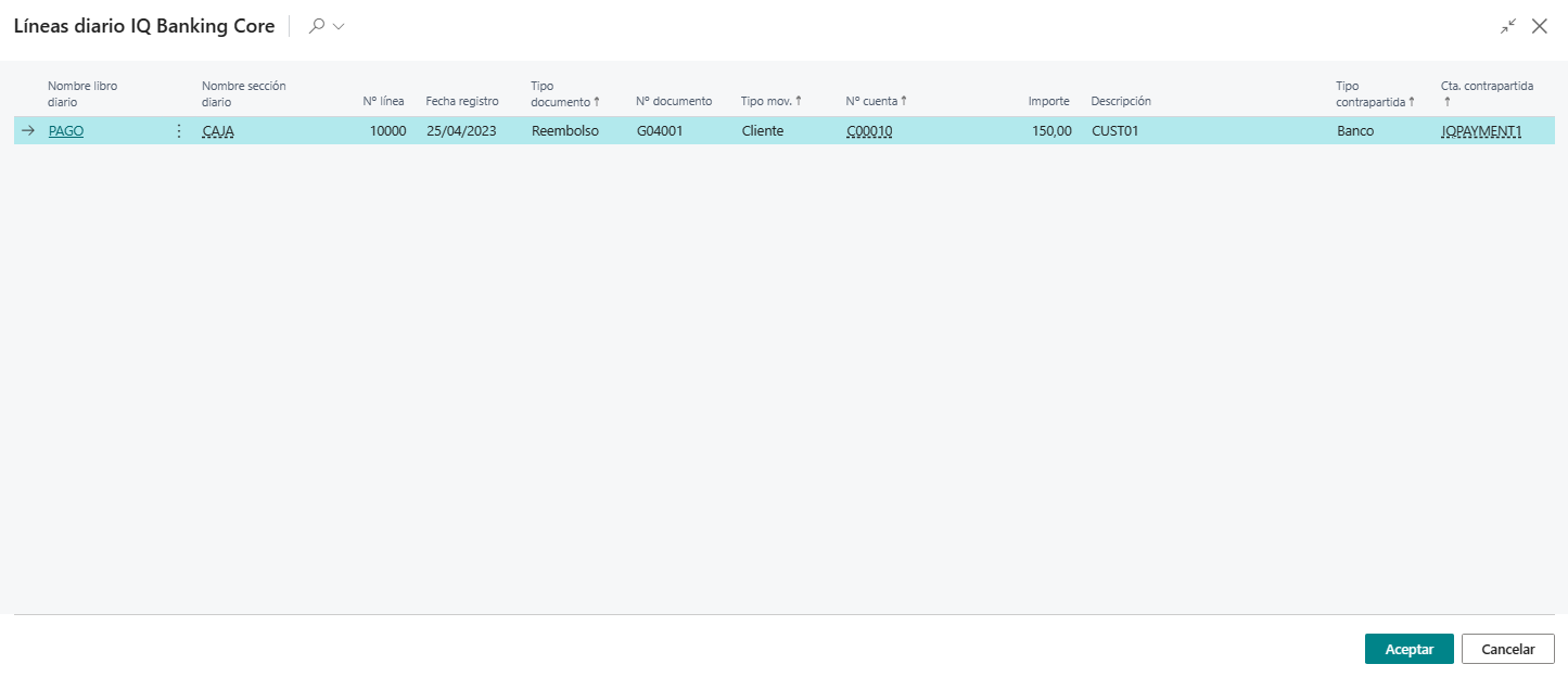 Registro de un pago desde líneas de diario - InnoQubit Docs