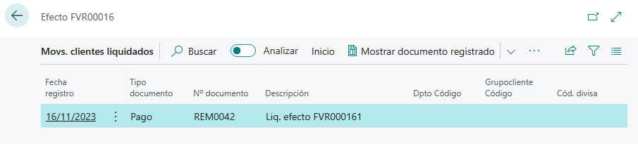Liquidación total de un débito en una remesa registrada - InnoQubit Docs