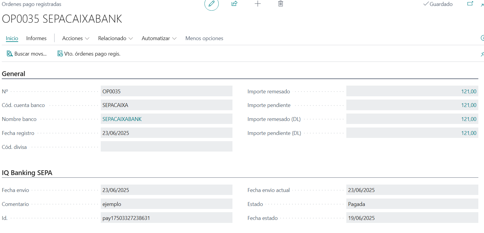 Órdenes de pago registradas - InnoQubit Docs