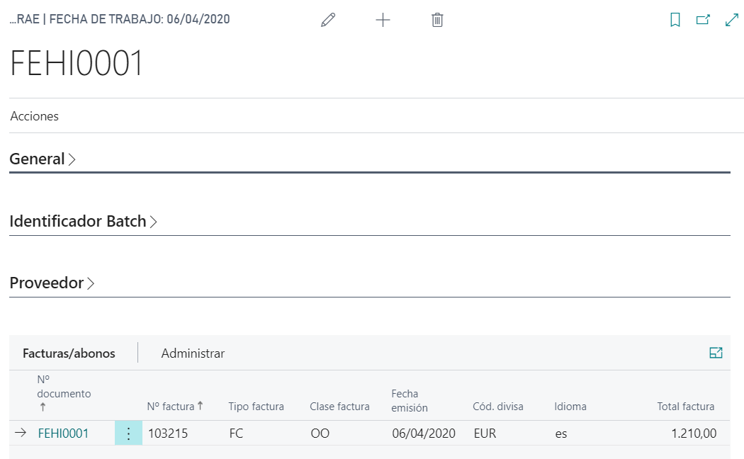 Importación de un documento Facturae a partir de un archivo xml - InnoQubit Docs