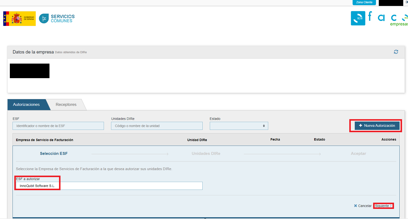 Registro en la plataforma FaceB2B - InnoQubit Docs
