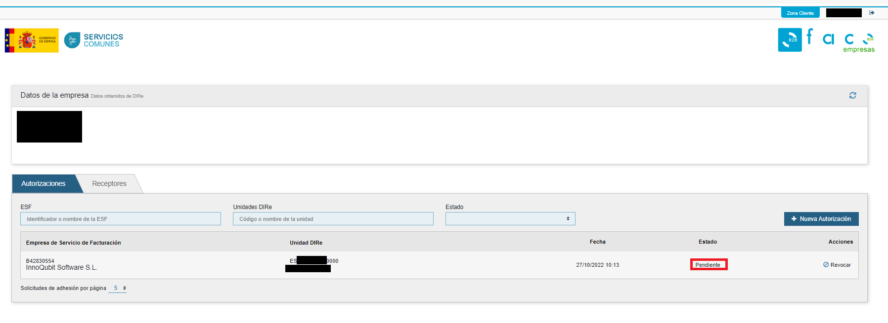 Registro en la plataforma FaceB2B - InnoQubit Docs