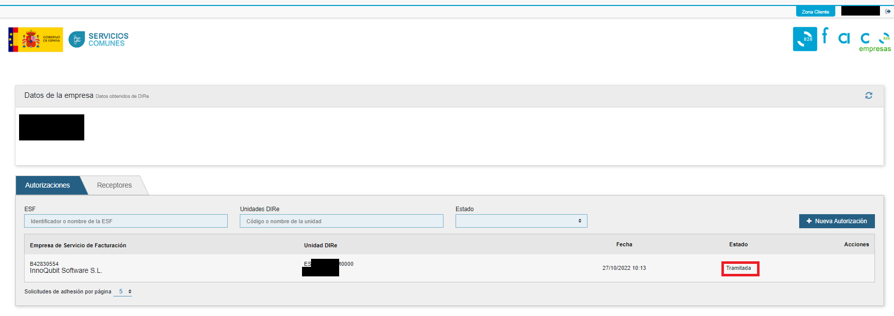 Registro en la plataforma FaceB2B - InnoQubit Docs