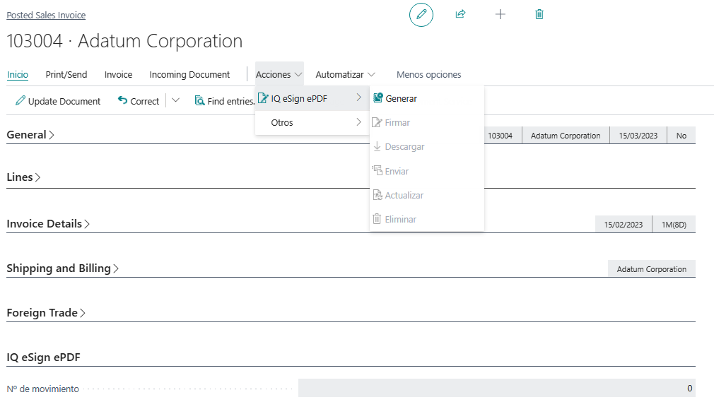 Creación de un documento pdf firmado desde una factura de venta - InnoQubit Docs